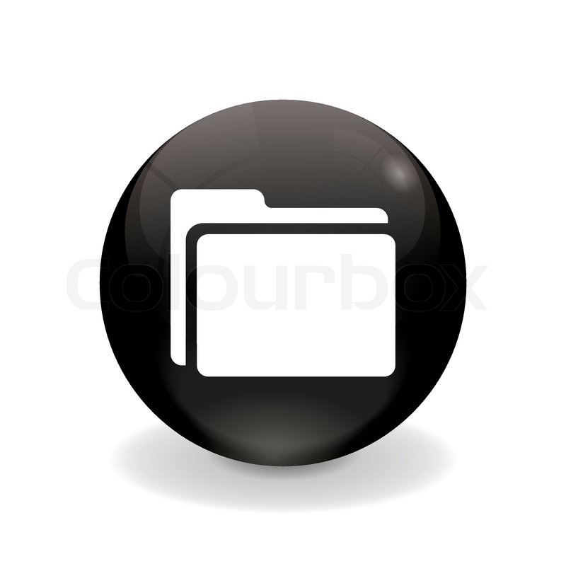Runder schwarz knopf - mappe icon | Stock-Vektor | Colourbox