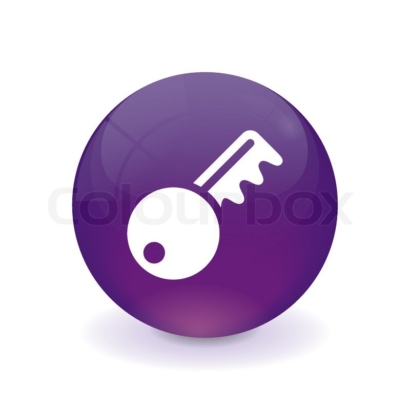 Round purple button - key icon | Stock vector | Colourbox