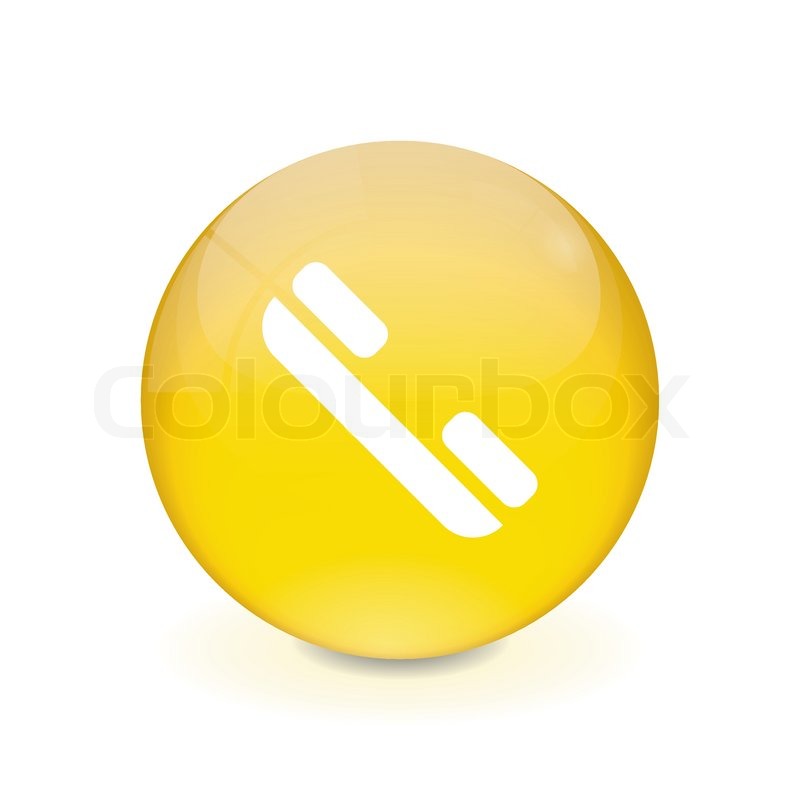 Round yellow button - telephone ... | Stock vector | Colourbox