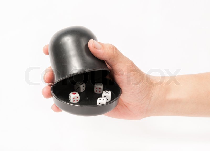 Thrown dice isolated on white ... | Stock image | Colourbox