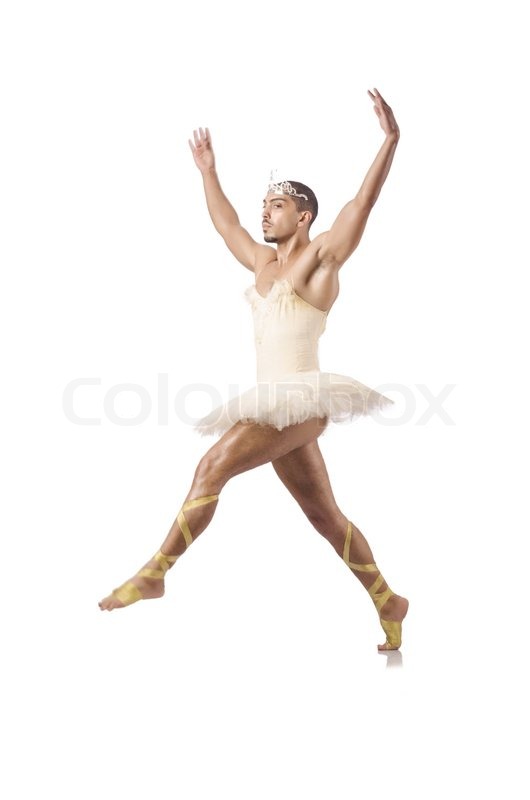Man in ballet tutu isolated on white | Stock Photo | Colourbox