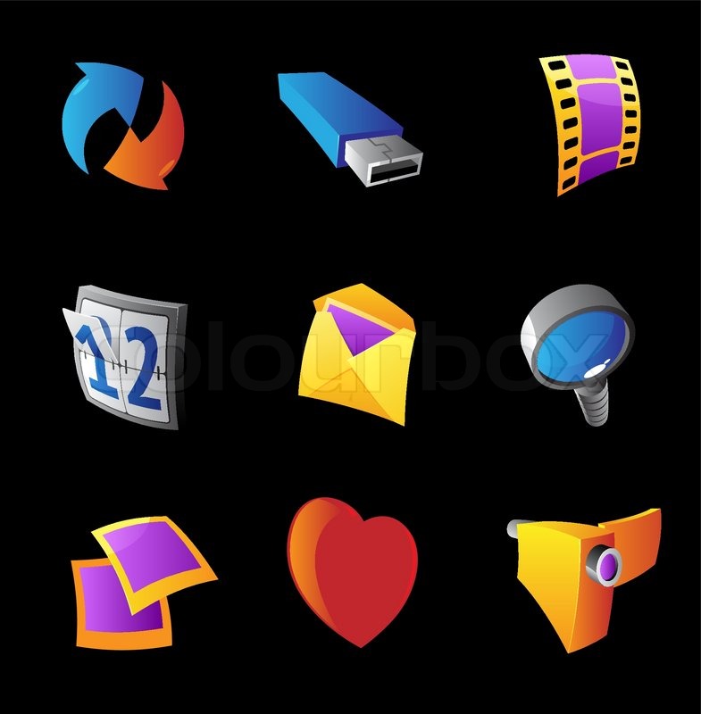Icons For Interface Stock Vector Colourbox