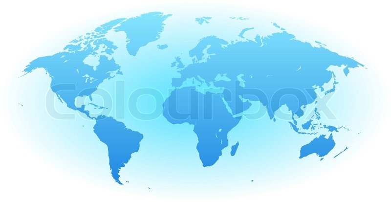 World map with blue background | Stock vector | Colourbox