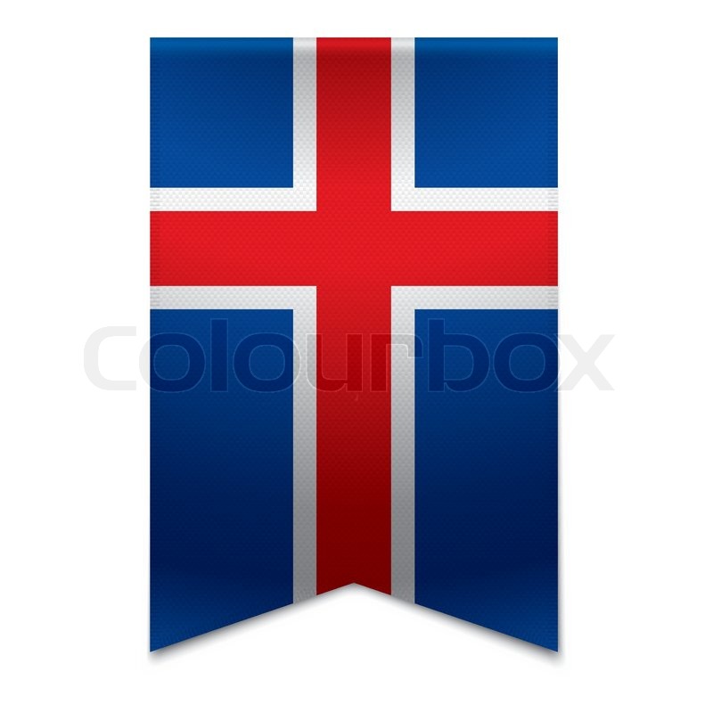 Bånd banner - islandsk flag | Stock vektor | Colourbox