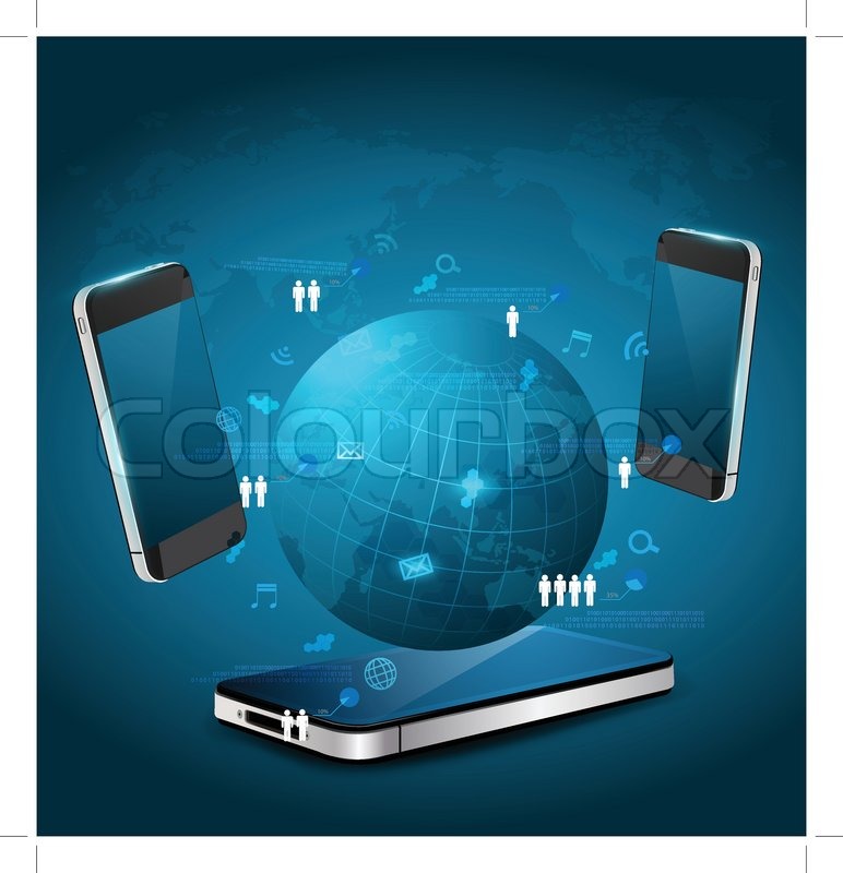 Mobile phones technology business ... | Stock vector | Colourbox