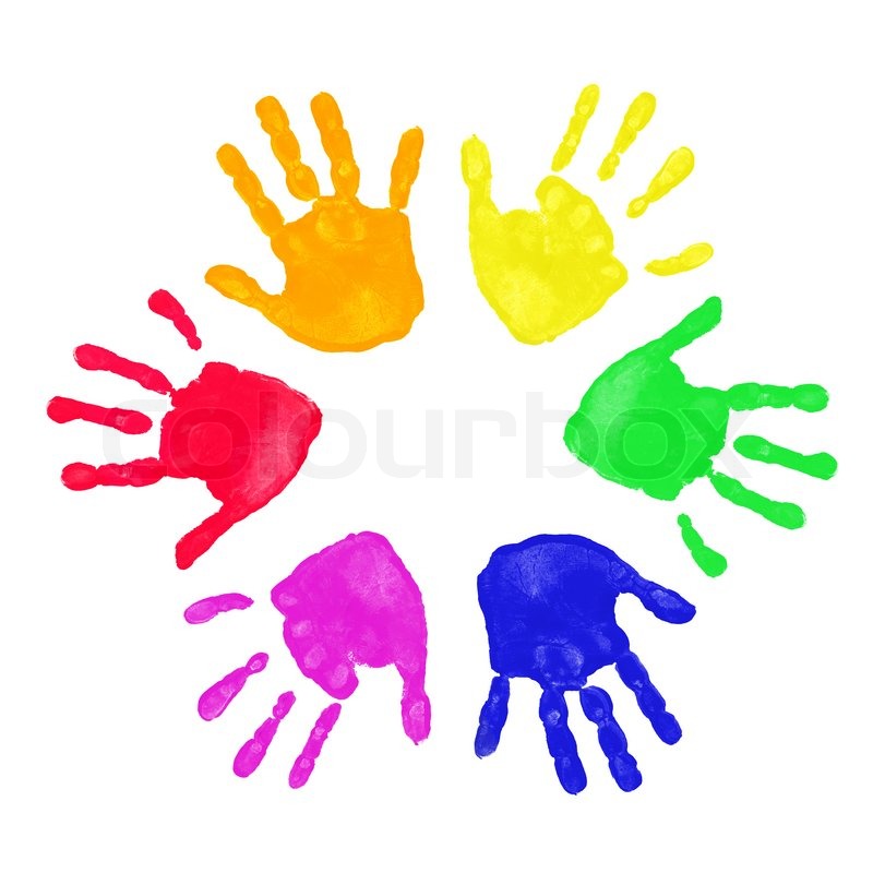 Free clip art rainbow hands
