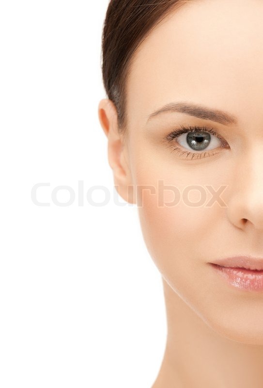 Portrait of half face of beautiful ... | Stock image | Colourbox