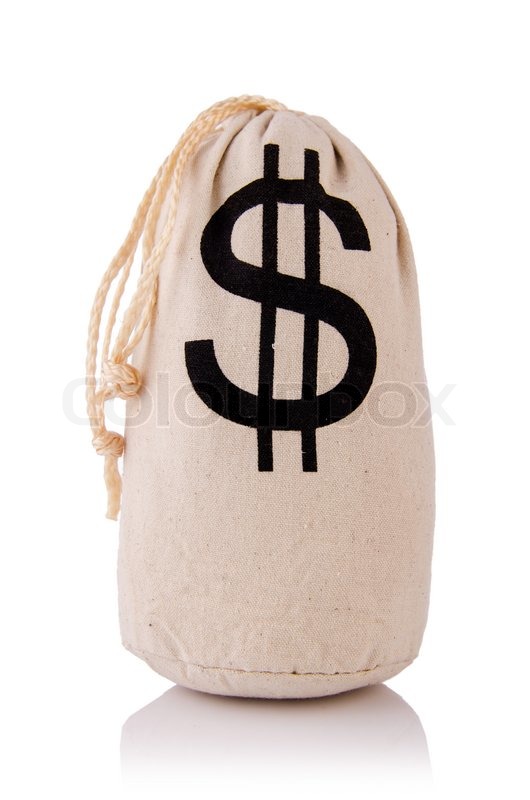 Säcke voller Geld auf weißem | Stock Bild | Colourbox