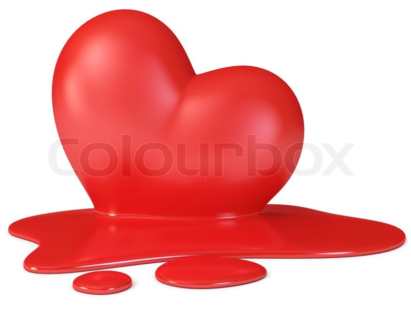 Red melting heart, 3d render | Stock image | Colourbox