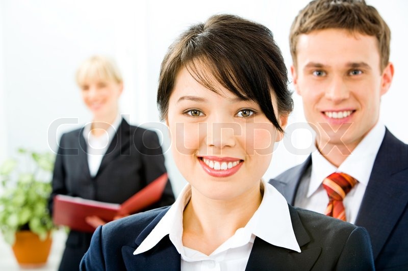 Portrait of successful leader with ... | Stock image | Colourbox