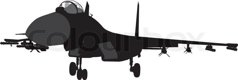 Su-35 Russian fighter aircraft vector ... | Stock vector | Colourbox
