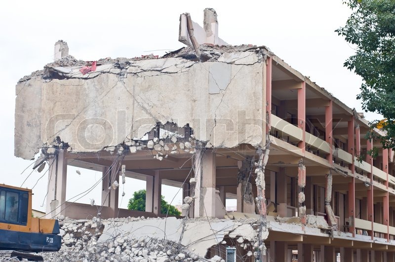 Destroy building by machine | Stock image | Colourbox