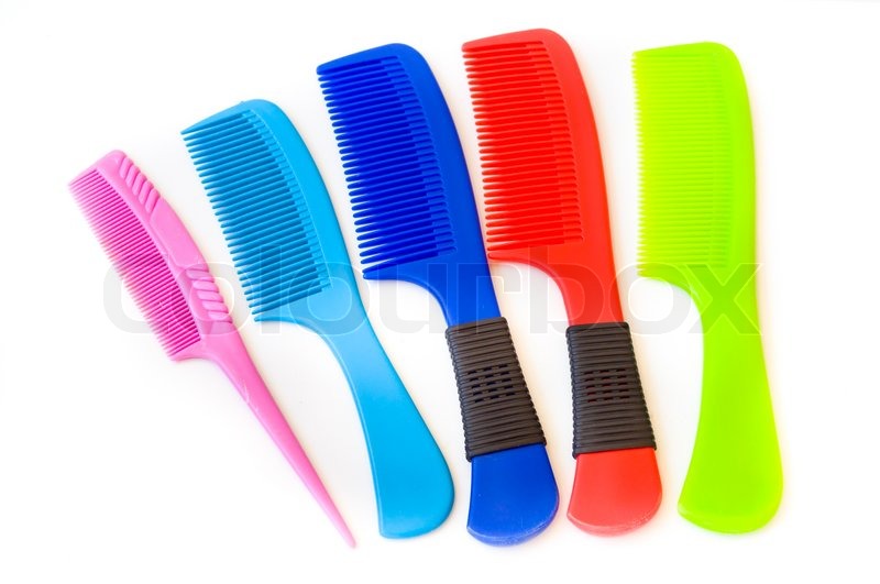 Colorful of comb on white background | Stock image | Colourbox