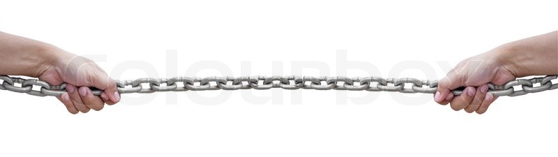 Hand pulling chain | Stock image | Colourbox