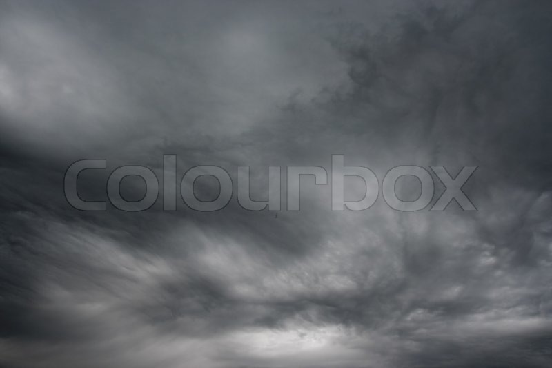 Dark ominous grey storm clouds. Dark ... | Stock image | Colourbox