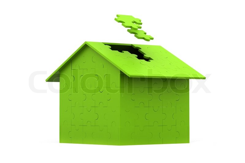 3D Puzzle Haus | Stock Bild | Colourbox