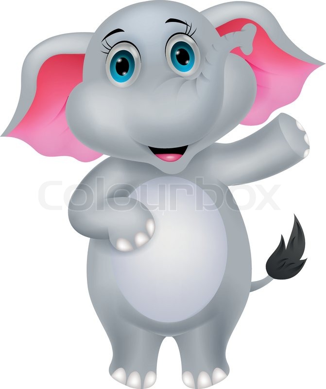 Vector illustration of Cute elephant ... | Stock vector | Colourbox