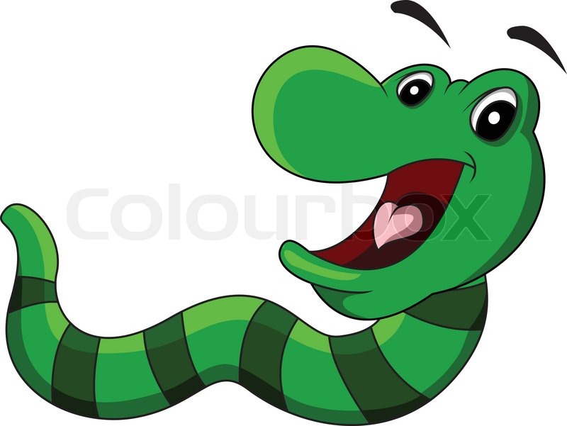 Vector illustration of cartoon worm ... | Stock vector | Colourbox
