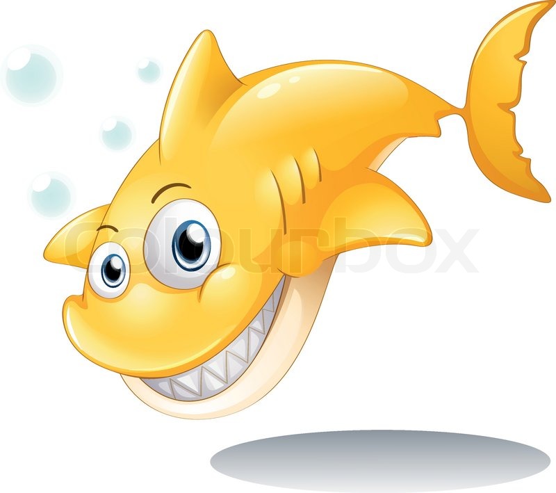 Illustration of a golden yellow shark ... | Stock Vector | Colourbox