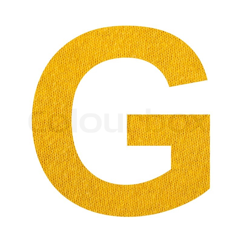 Letter G of the alphabet made of yellow ... | Stock image | Colourbox