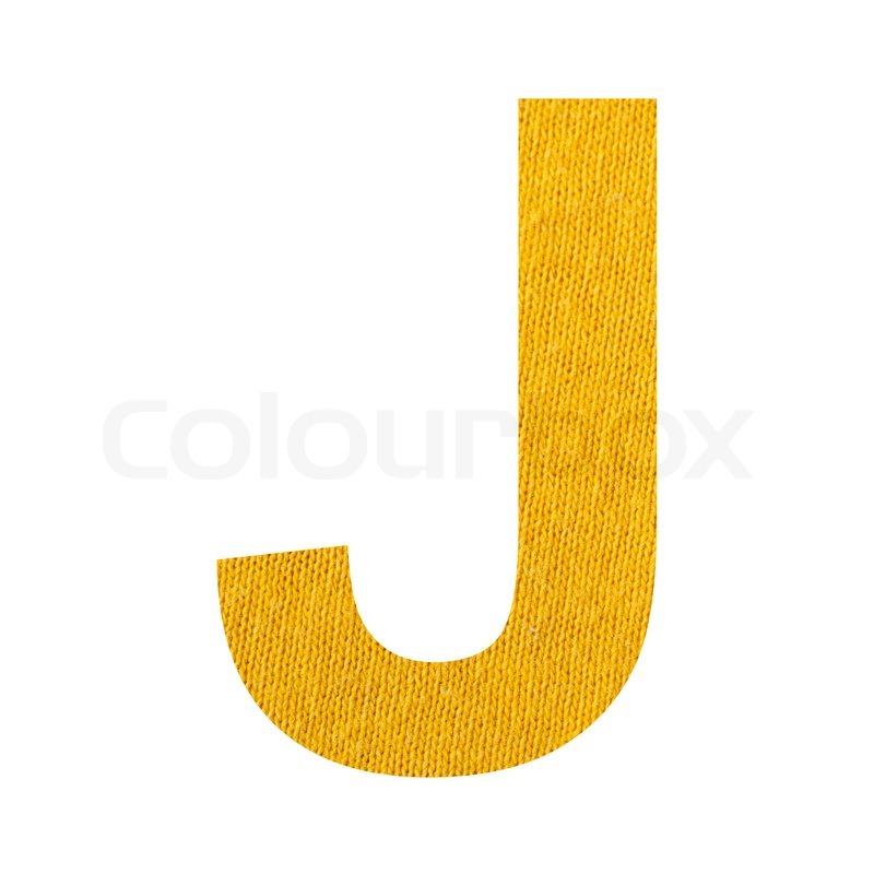 Letter J of the alphabet made of yellow ... | Stock image | Colourbox