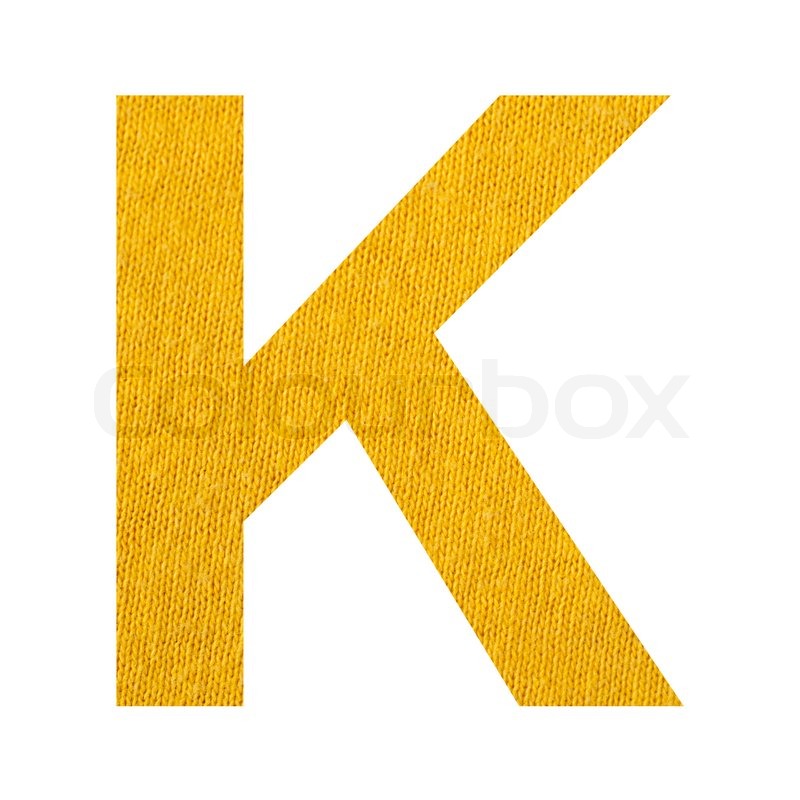 Letter K of the alphabet made of yellow ... | Stock image | Colourbox