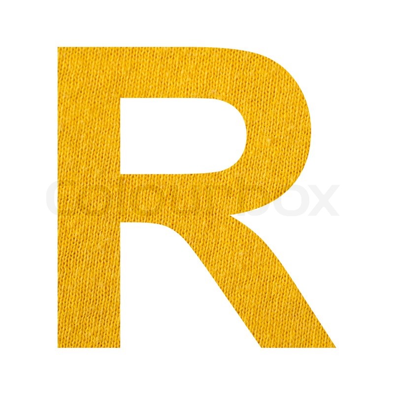 Letter R of the alphabet made of yellow ... | Stock image | Colourbox