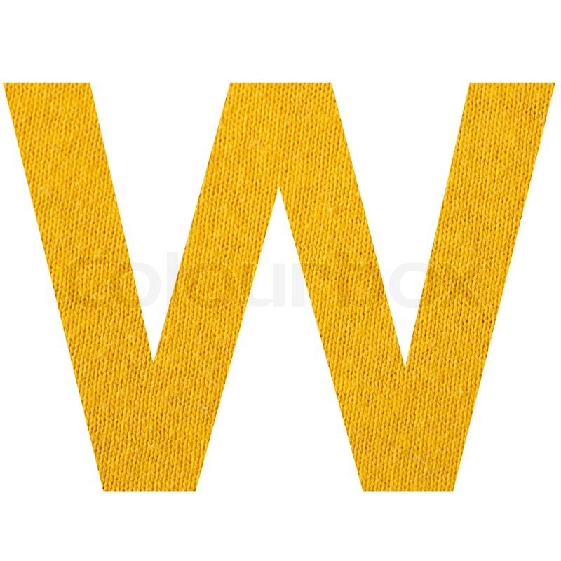 Letter W of the alphabet made of yellow ... | Stock image | Colourbox