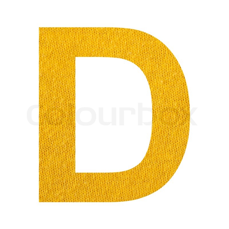 Letter D of the alphabet made of yellow ... | Stock image | Colourbox