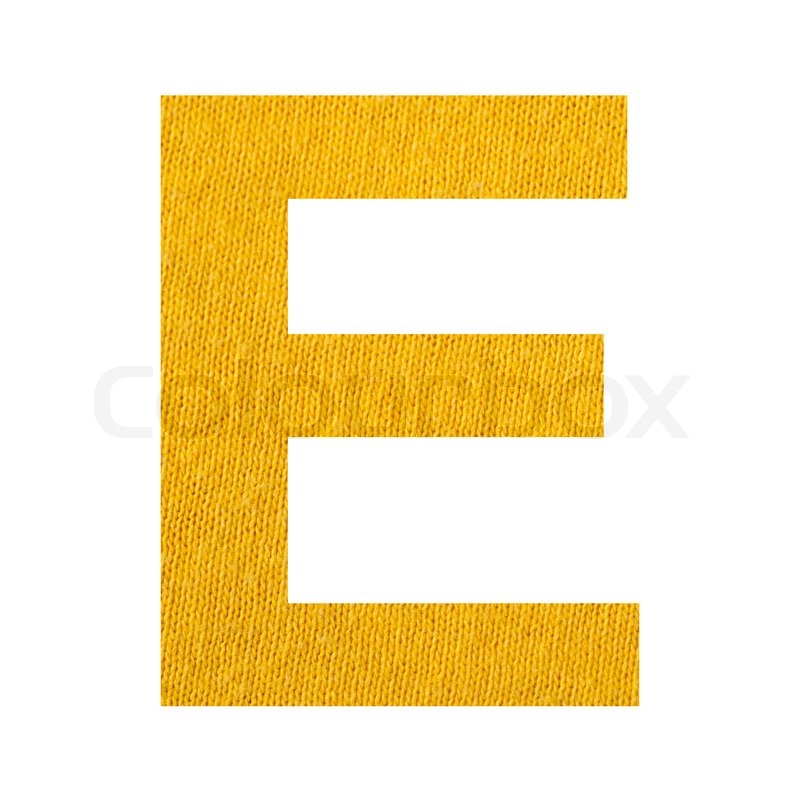 Letter E of the alphabet made of yellow ... | Stock image | Colourbox
