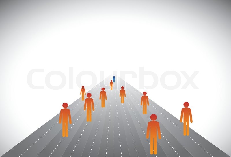 Group of followers & leader or ... | Stock vector | Colourbox