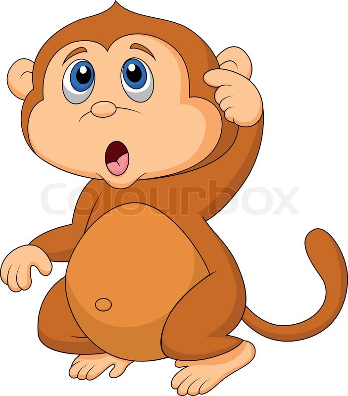 Vector illustration of Cute monkey ... | Stock vector | Colourbox