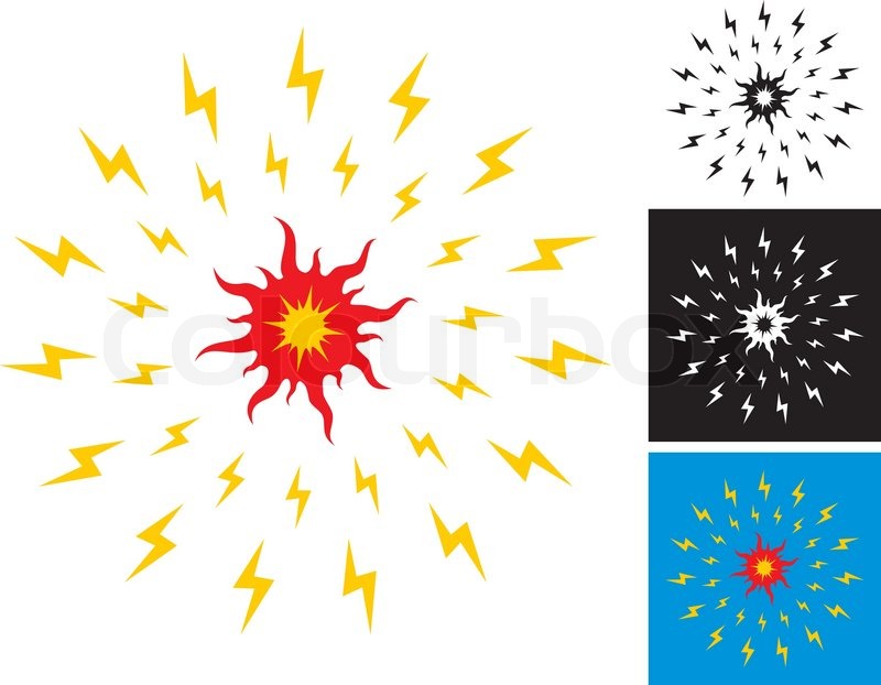 Illustration of sun radiating light | Stock vector | Colourbox