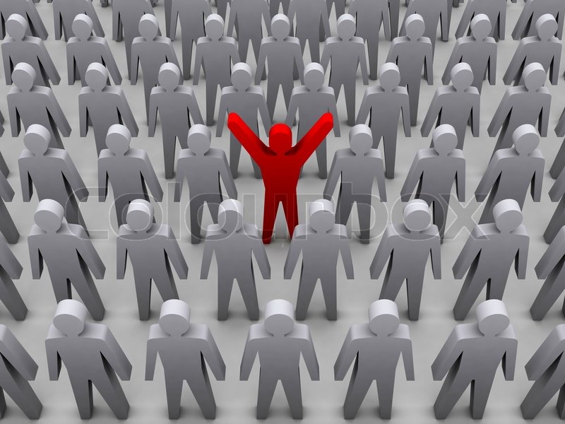 Unique person in crowd. Concept 3D ... | Stock image | Colourbox Unique person in crowd. Concept 3D ... | Stock image | Colourbox
