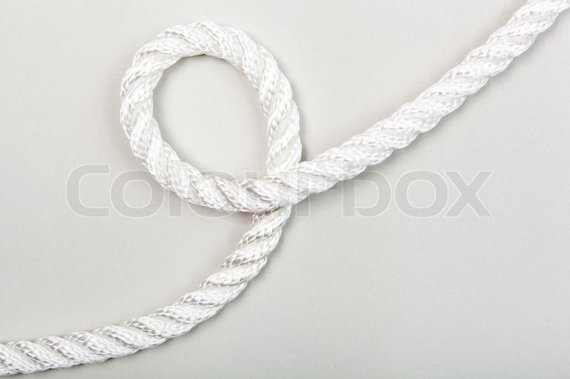 Nylon rope loop on a grey background | Stock image | Colourbox