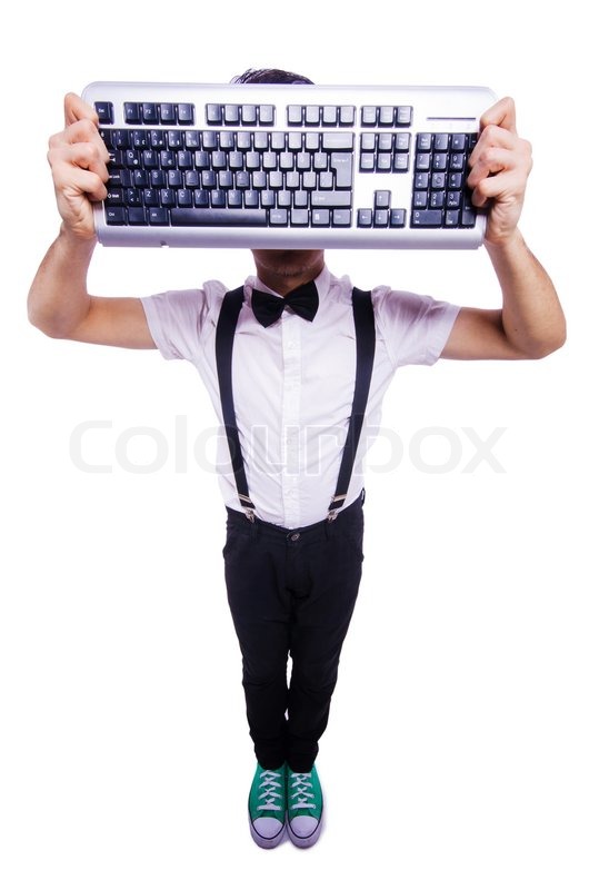 Funny Computer Geek Man