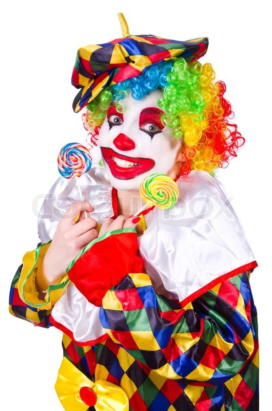 Funny clown isolated on the white | Stock image | Colourbox