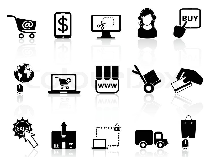 Einkaufen online icons | Stock-Vektor | Colourbox