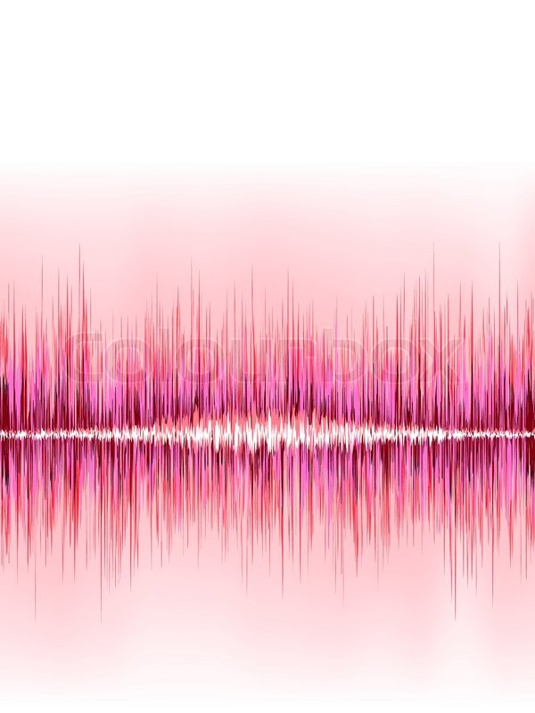 Pink sound wave on white background. + ... | Stock vector | Colourbox