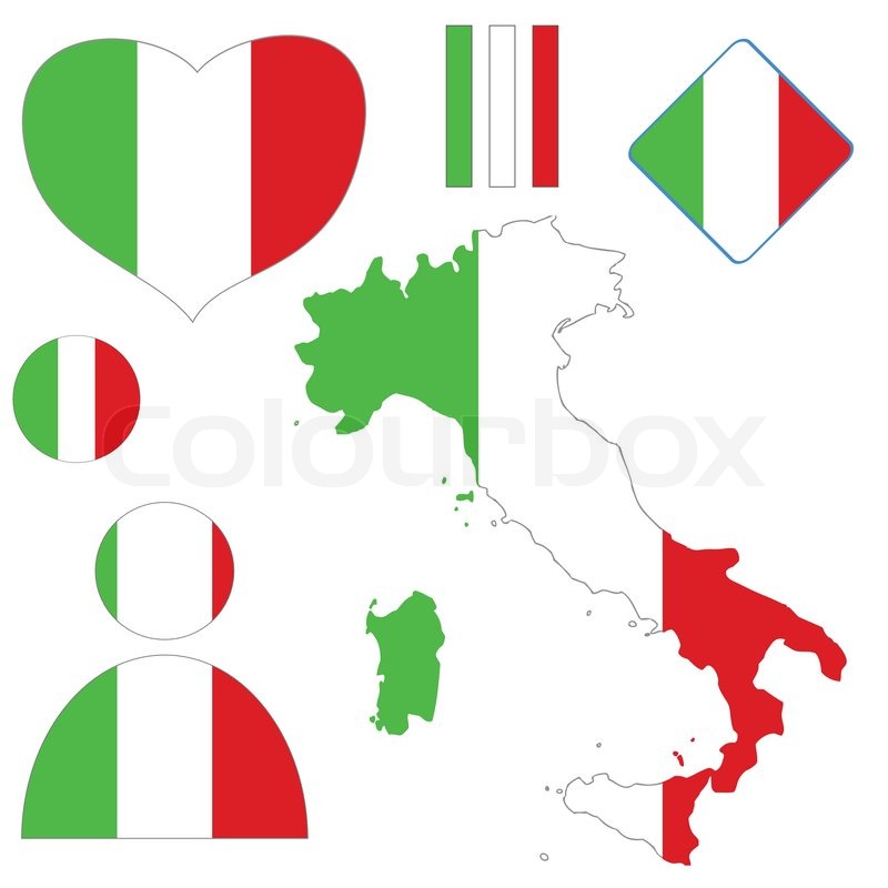 Large Italian logo set against a white ... | Stock vector | Colourbox