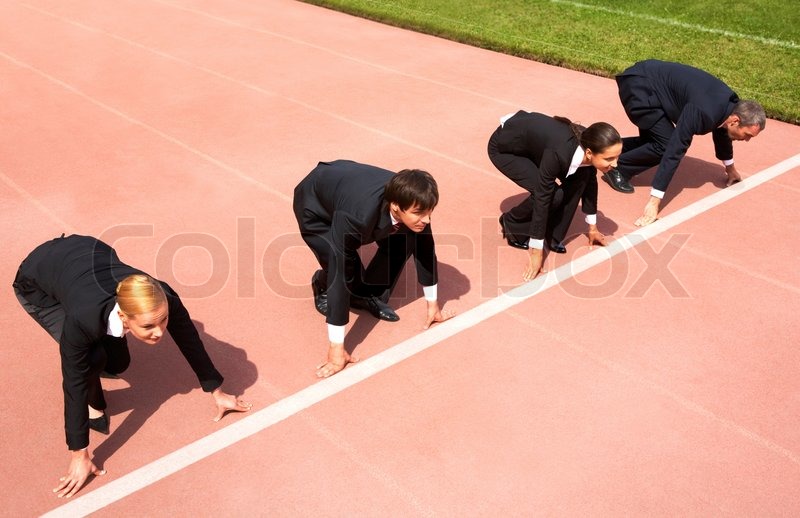 Confident business people lined up ... | Stock image | Colourbox