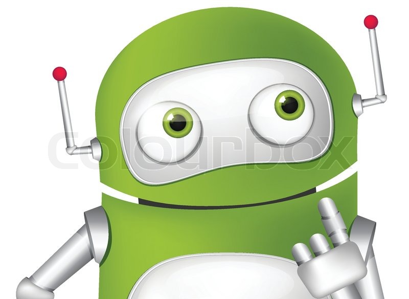 Cartoon Character Cute Robot. Thinking ... | Stock vector | Colourbox