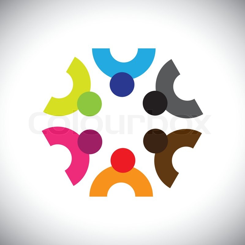 Colorful design of a team of people or ... | Stock vector | Colourbox
