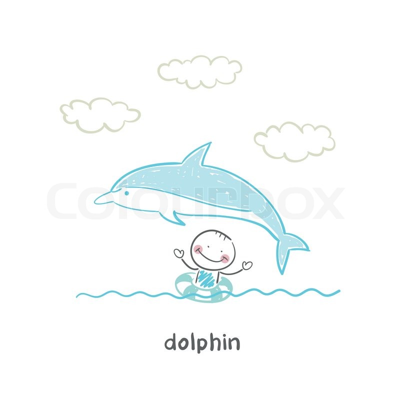 Dolphin and man | Stock vector | Colourbox