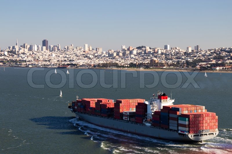 Container Skib i San Francisco Bay | Stock foto | Colourbox
