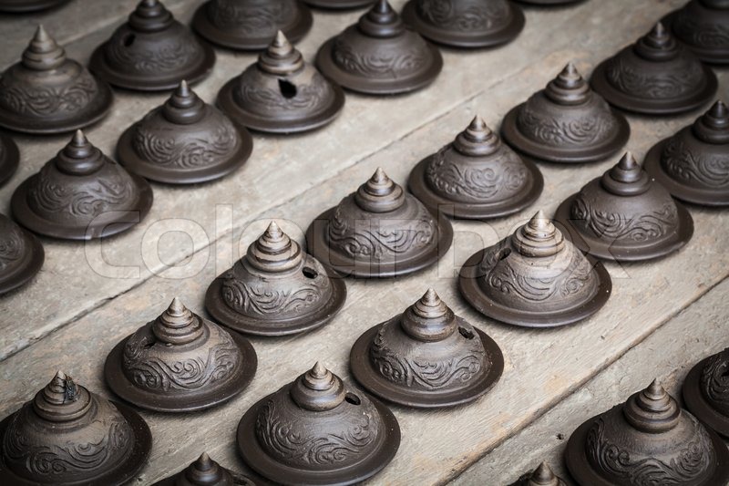 Traditional Thai pottery art on ... | Stock image | Colourbox