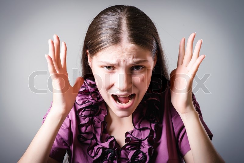 Girl panics | Stock image | Colourbox