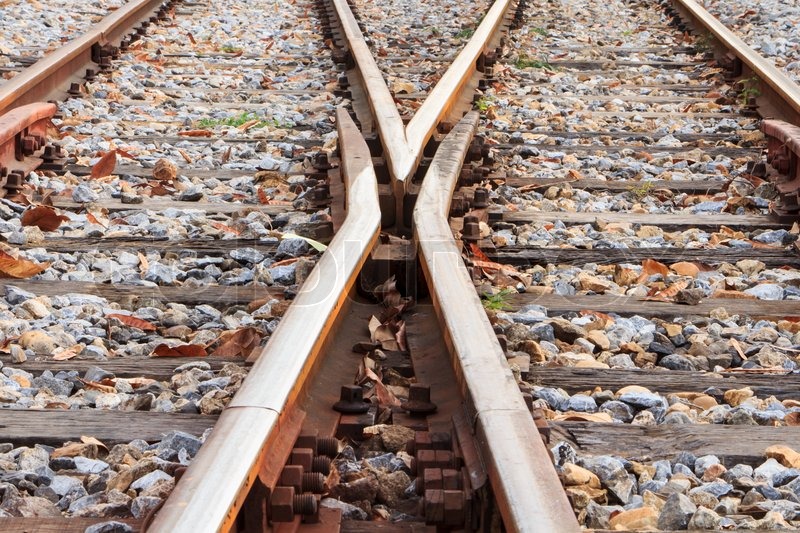 Line of railway crossing in rural of ... | Stock Photo | Colourbox