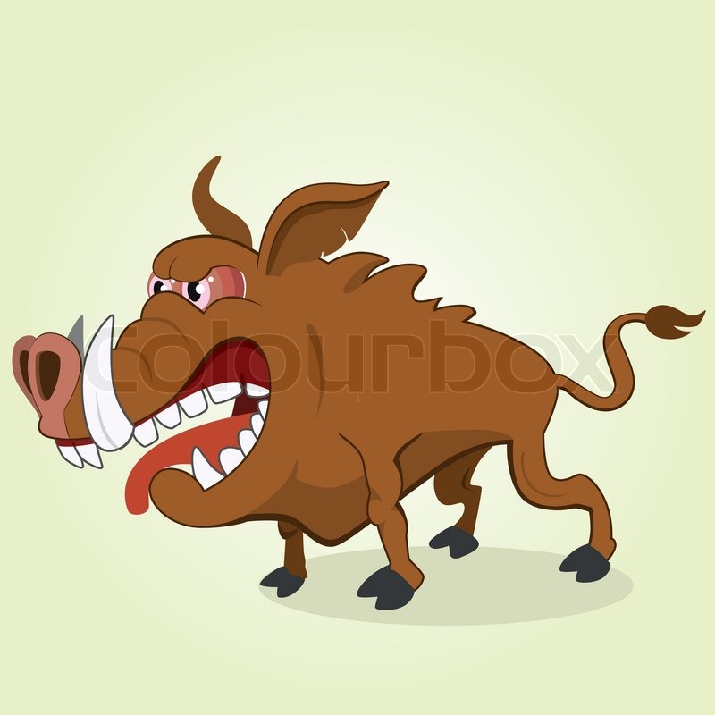 Vector Illustration of Cartoon Boar | Stock vector | Colourbox