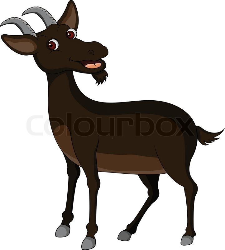 Vector illustration of goat cartoon | Stock vector | Colourbox
